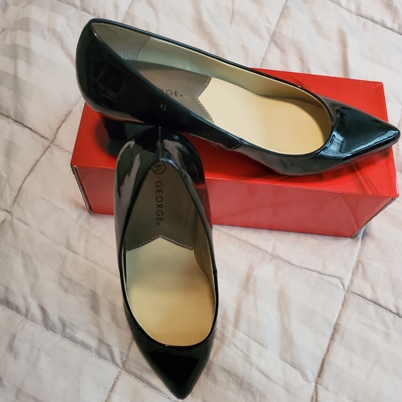 George | Shoes | George Black Shiny Pump Ladies Sz 85 | Poshmark